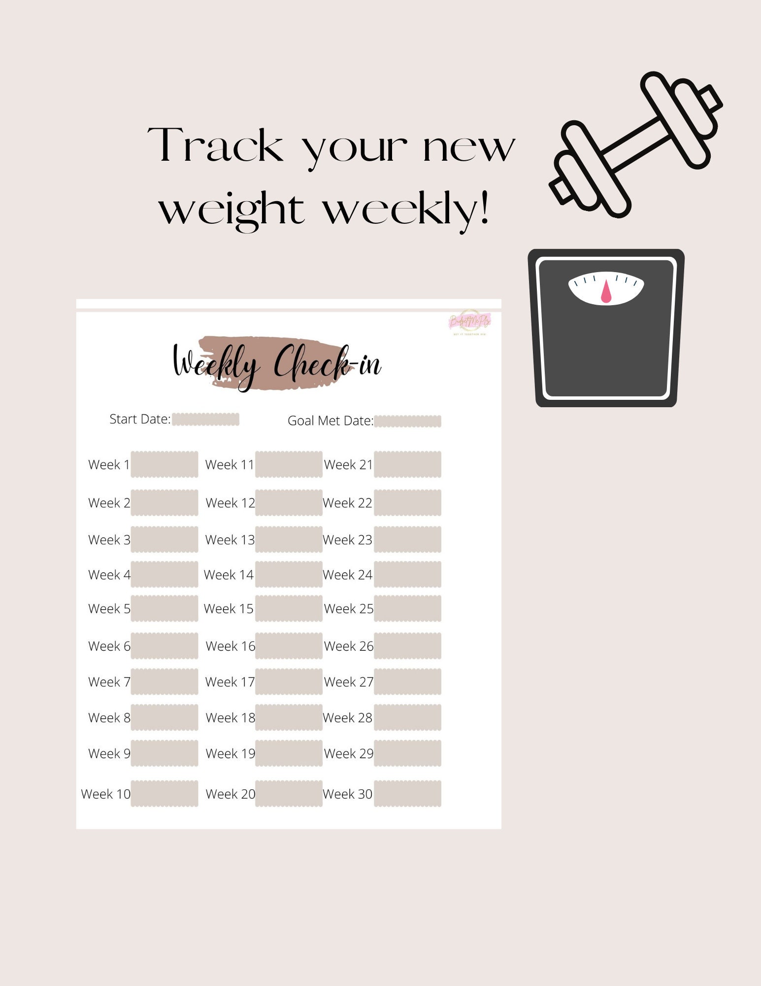 Digital Weight Loss Tracker - Etsy
