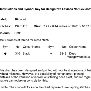 It's Leviosa Quote Sign Cross Stitch Counted Chart PDF Instant Download ...