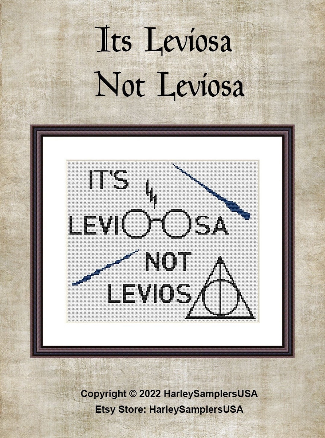 It's Leviosa Quote Sign Cross Stitch Counted Chart PDF Instant Download ...