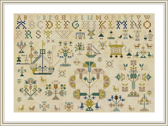 1812 Dutch Antique Sampler Reproduction Cross Stitch Counted | Etsy