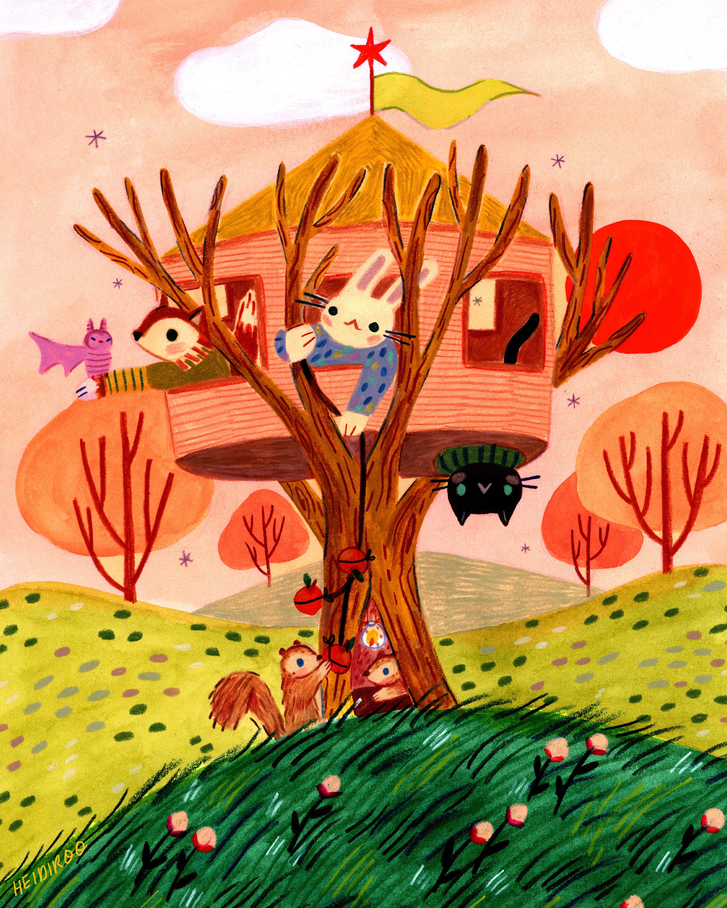 Treehouse Art Print - Etsy