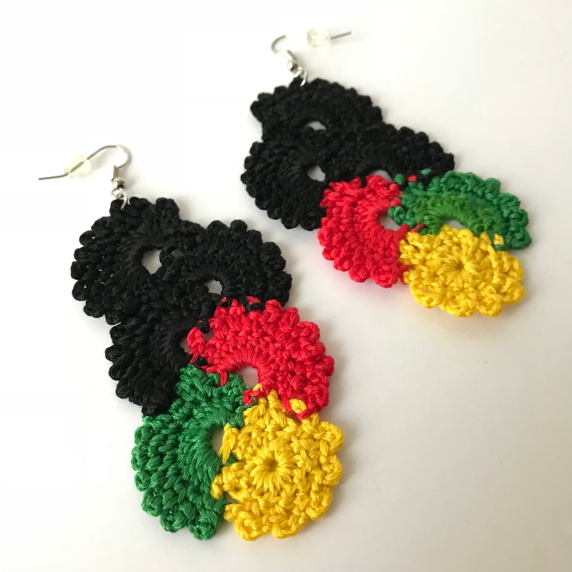 Jamaican Crochet Earrings Natural Hair Rasta Clothing | Etsy