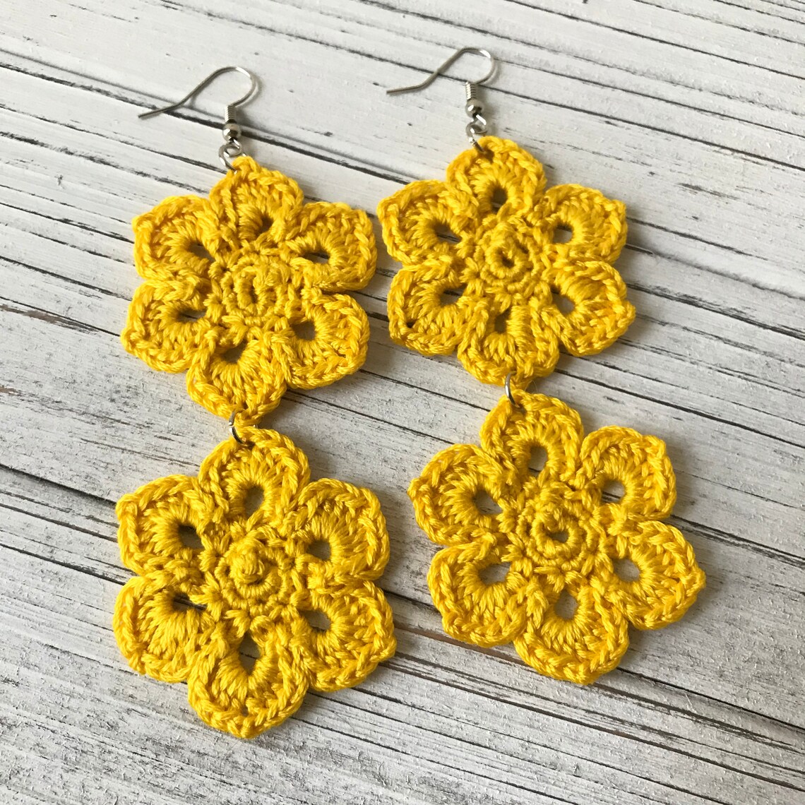 Crochet Flower Earrings Crochet Earrings Crochet Jewelry - Etsy