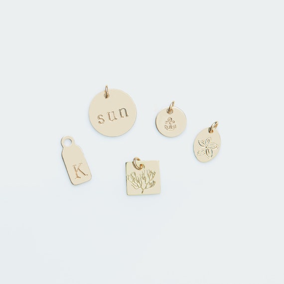 Add-on Pendant Extra Golden Personalised Pendant Label | Etsy