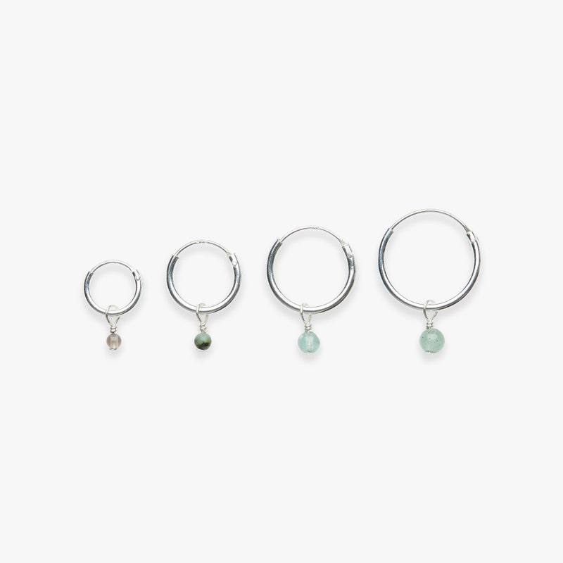 Pebble Silver Hoop - Etsy UK