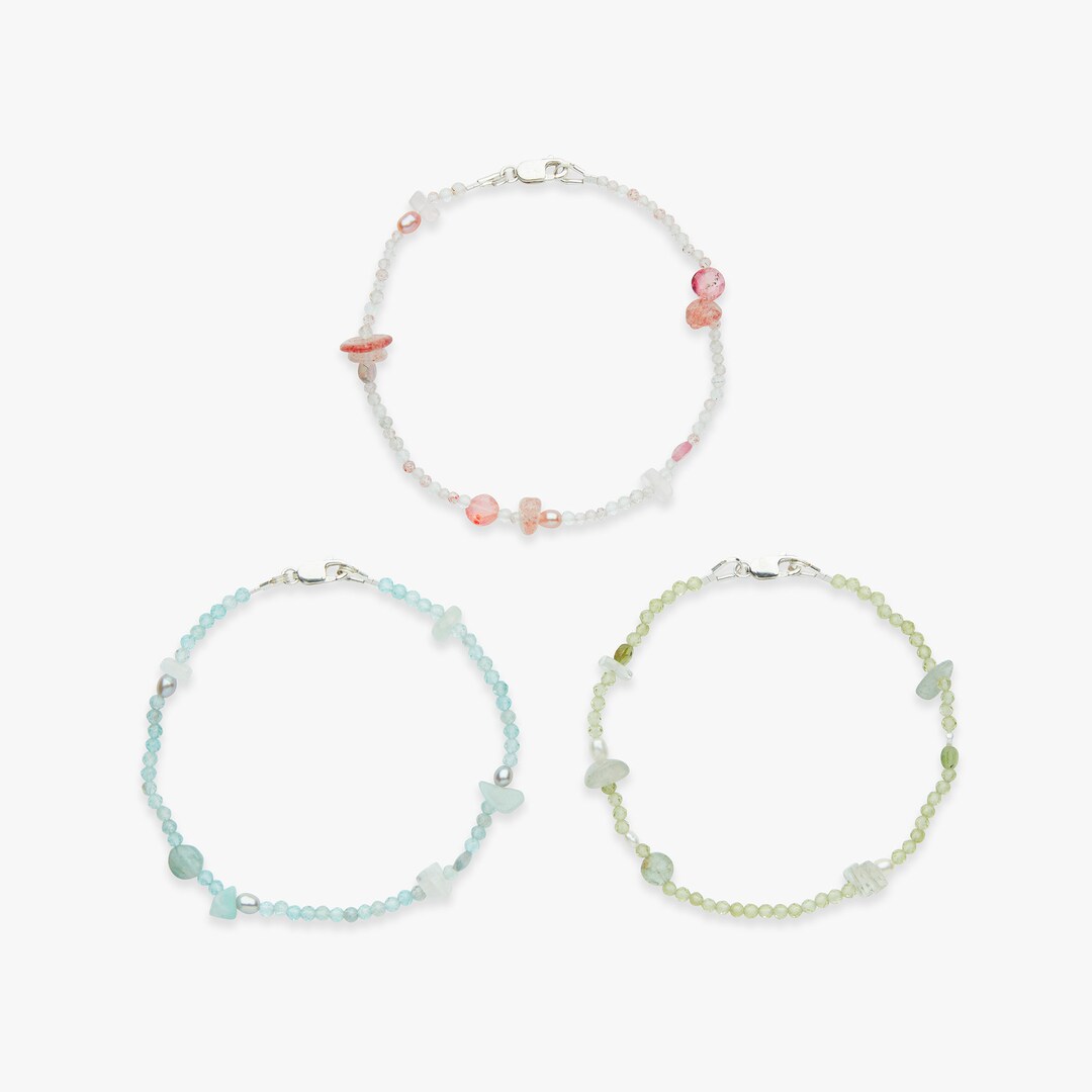 Powerpuff Bracelet Sterling Silver Cute Pearl and Gemstone Beaded ...