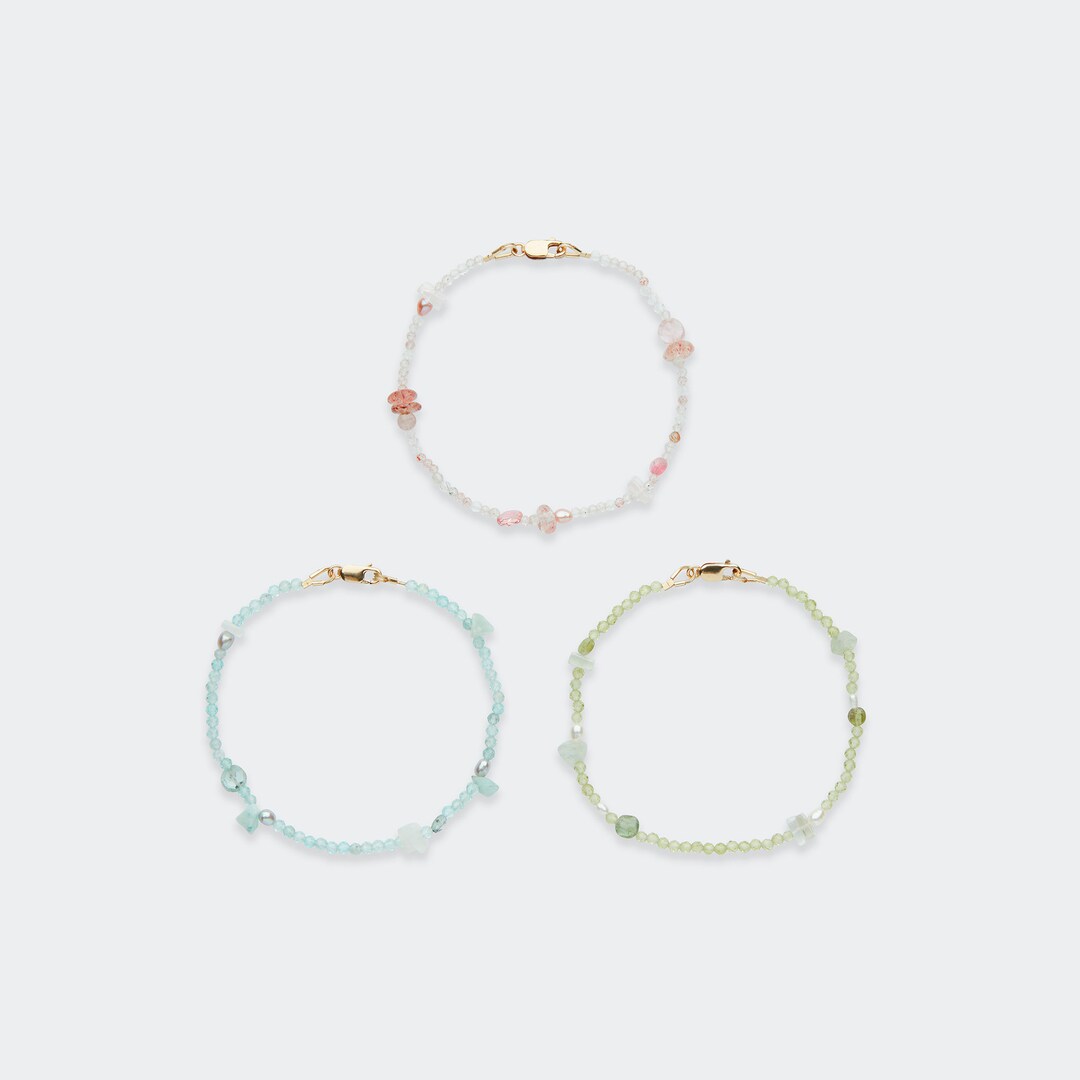 Powerpuff Bracelet Gold Filled Cute Pearl and Gemstone - Etsy