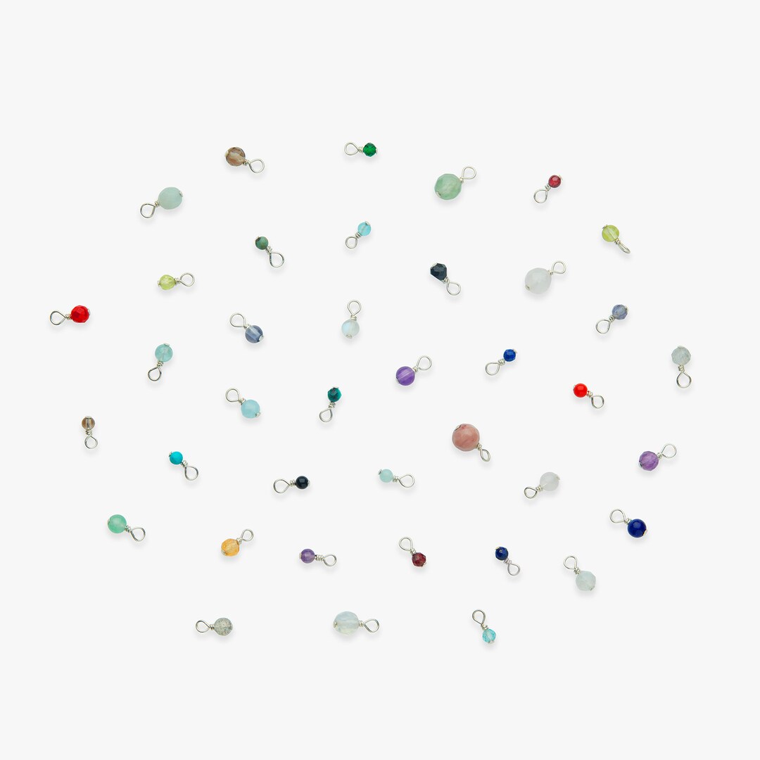 Add-on Gemstone Charm | Smooth Pebble & Cut Pebble | Extra Charm to Add ...