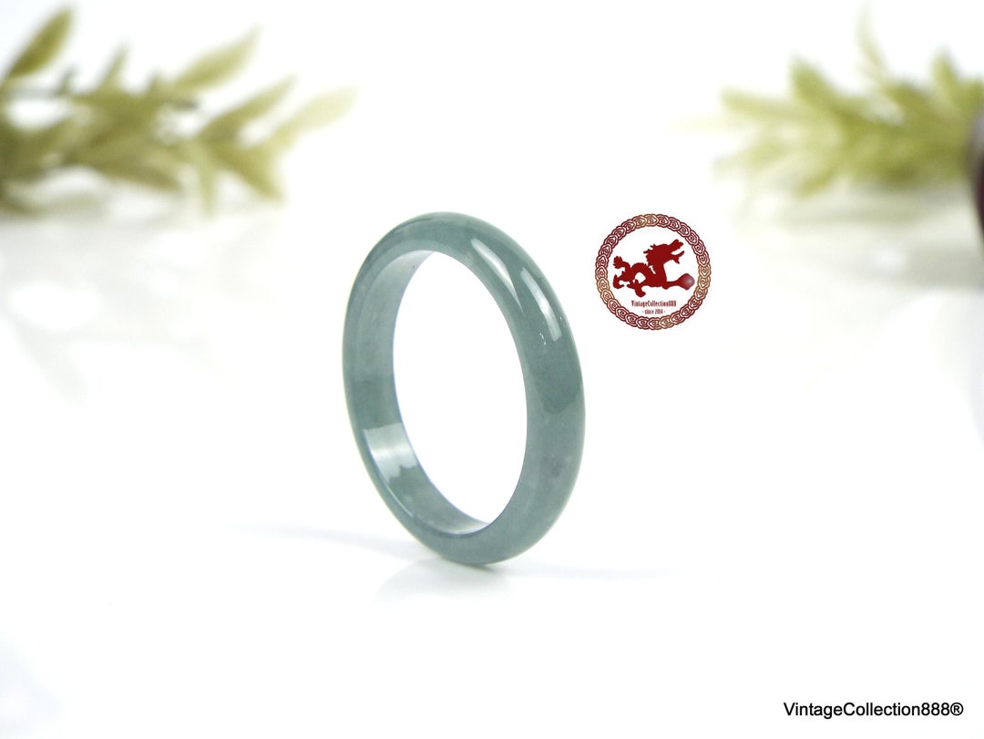 Translucent Light Teal Natural Jadeite Jade Ring US 10 - 19.9mm ...