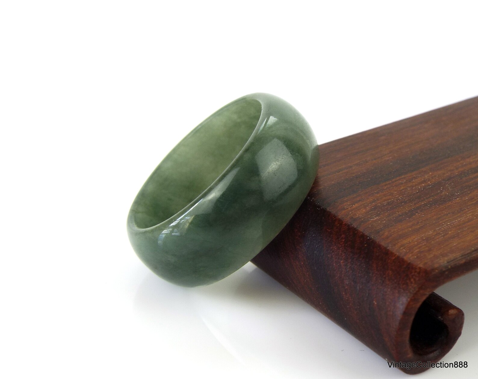 Natural Jade Ring US 9.5 19.5mm Bluish Green Jadeite Jade - Etsy