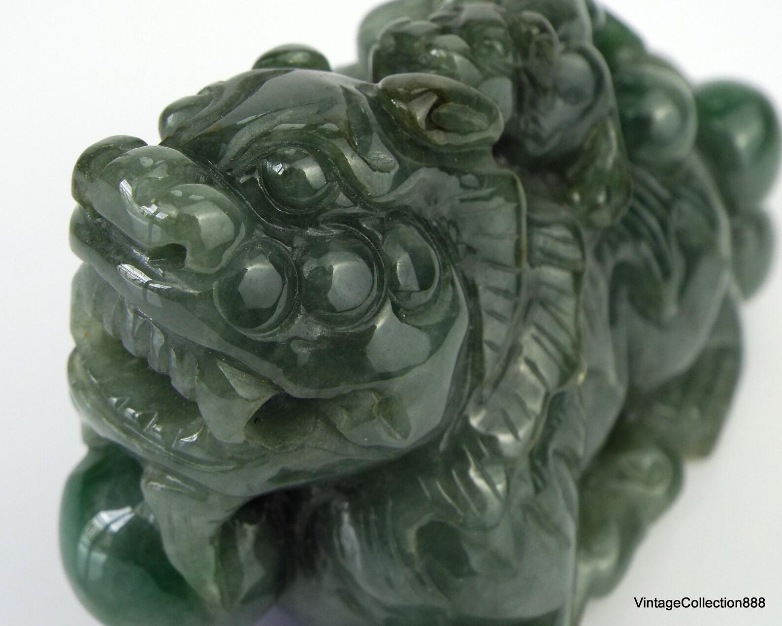 Chinese Pixiu Statue of Natural Green Jadeite Jade Large - Etsy