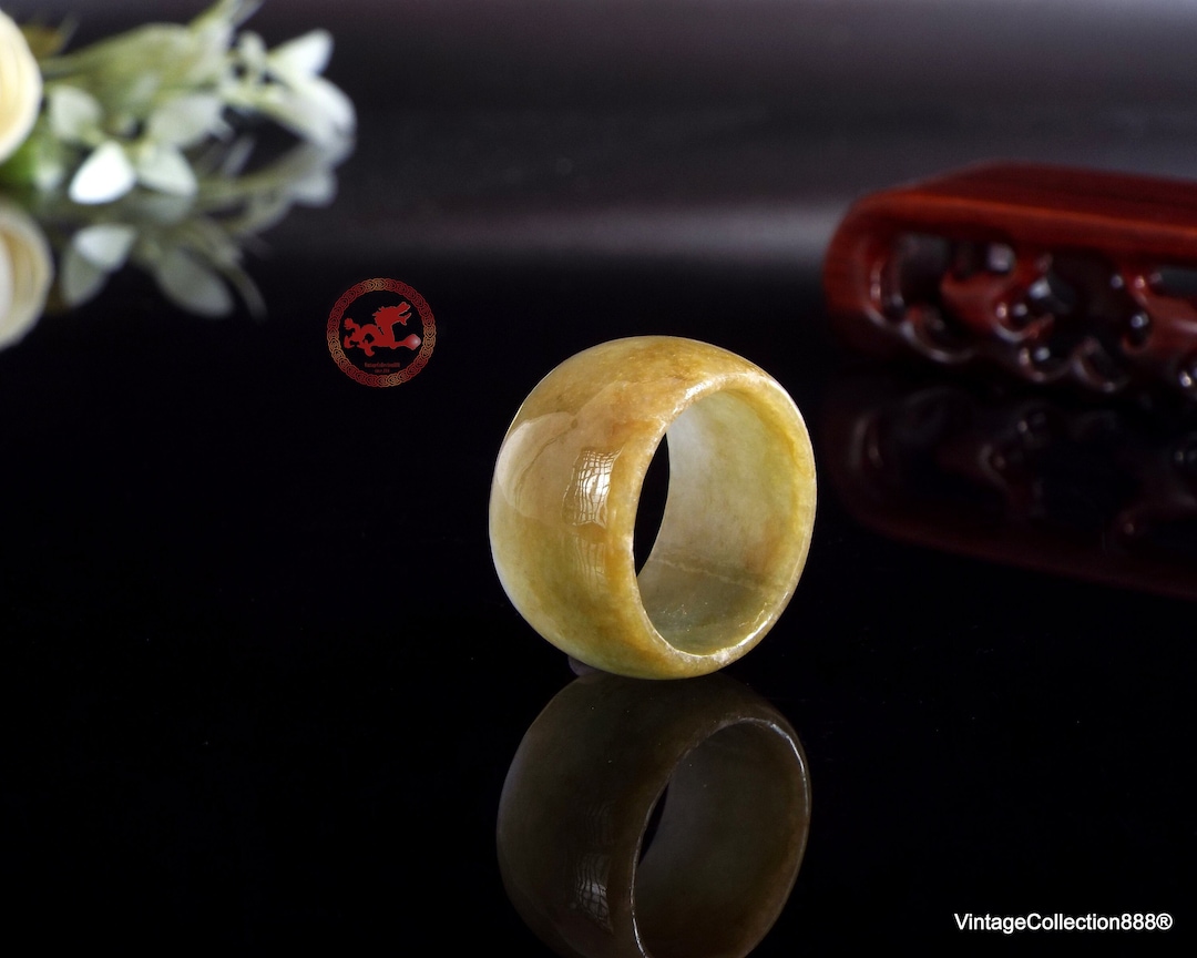 Light Brown Jadeite Jade Ring Size US 9.25 - 19.2mm, Brown Jade Ring ...