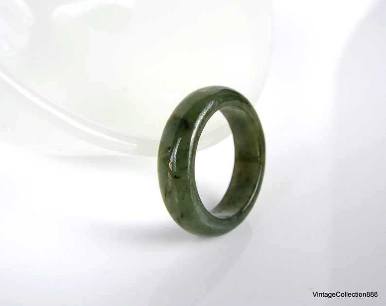 JADE RING, Natural Jadeite Jade Ring US 6.5 - 17mm, Green Jade Ring ...