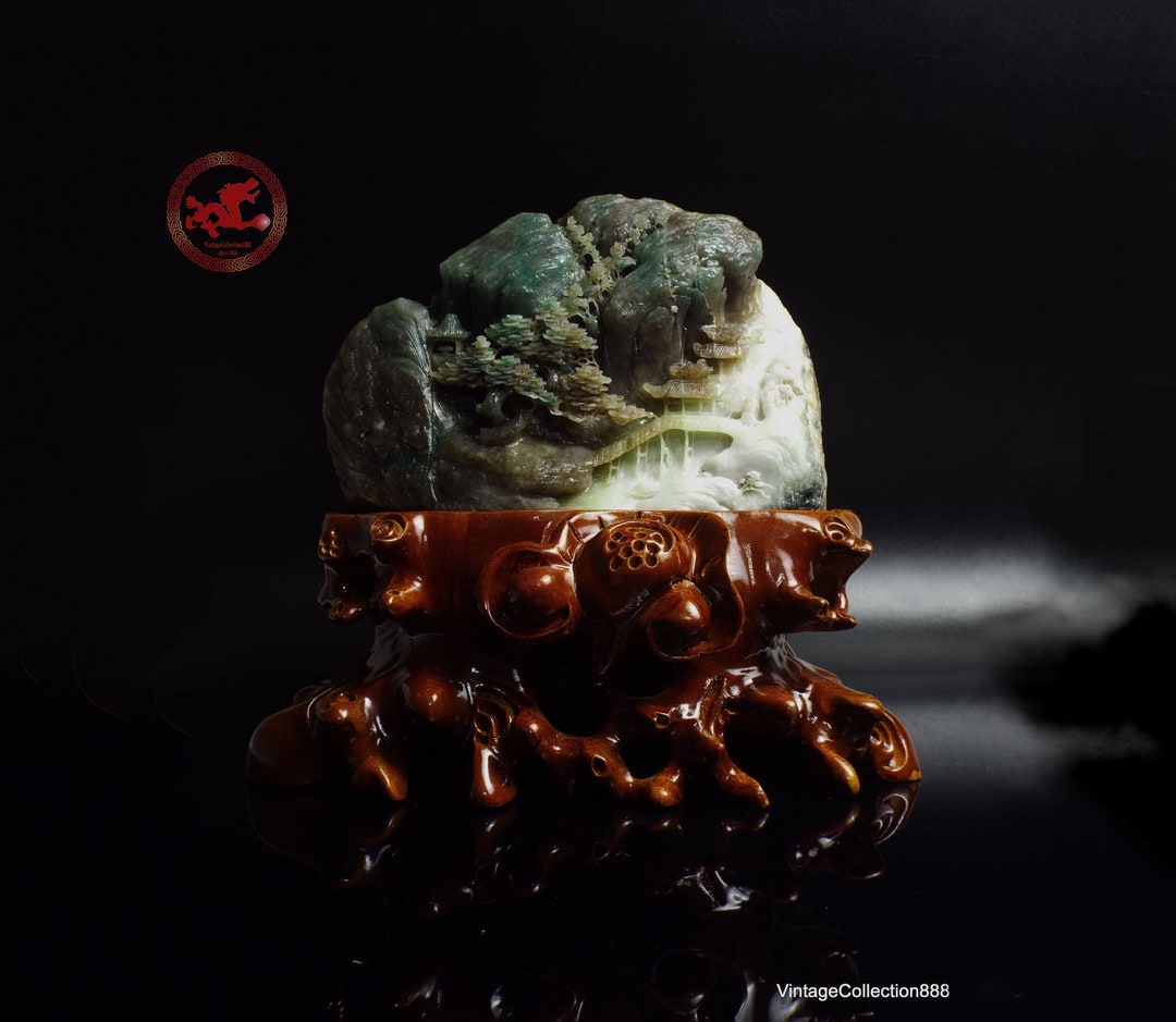 Chinese Artistry Showcased in a Unique Jade Statue 7.5inch - 19cm ...