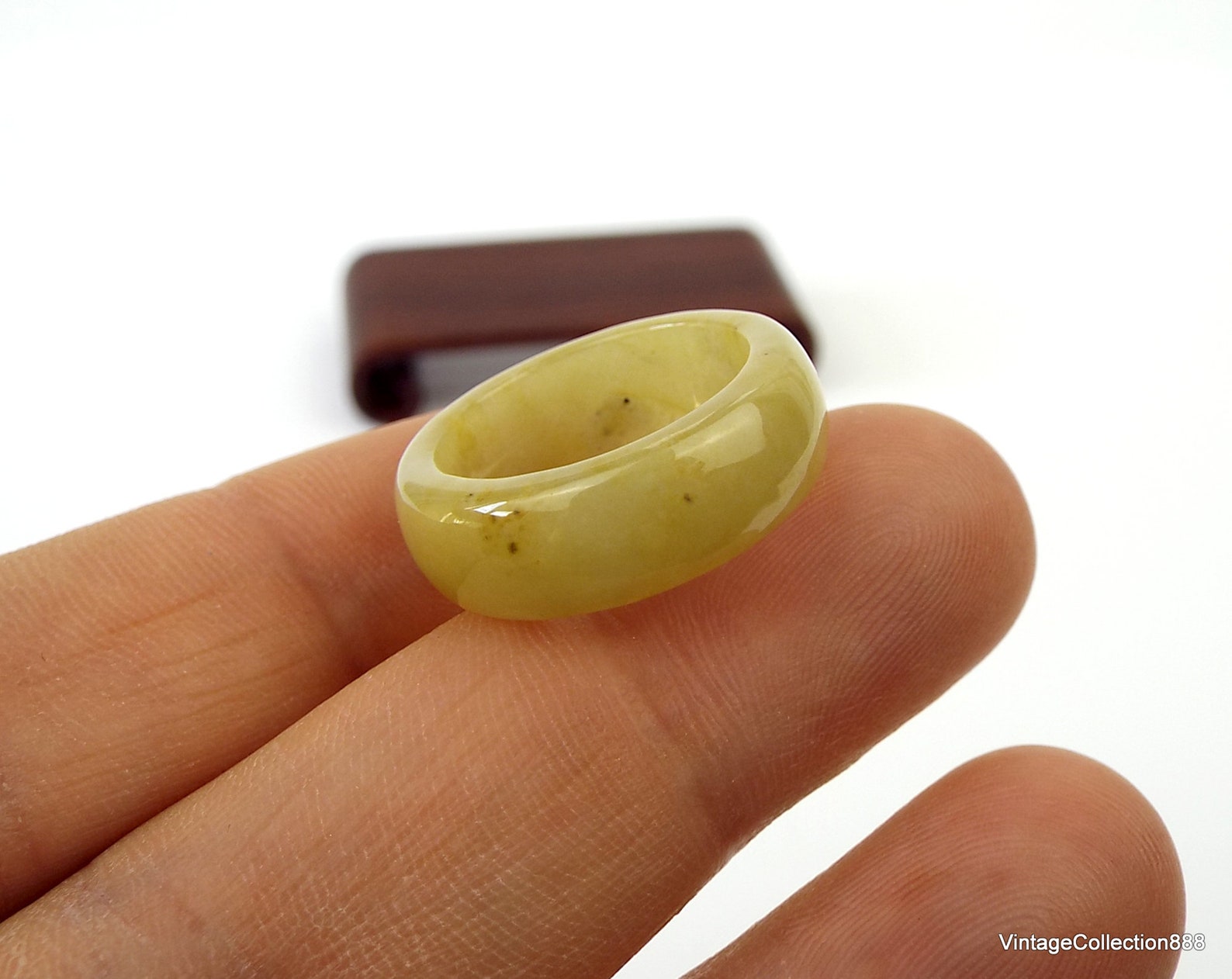 Yellow Jade Ring US 6.75 17.1mm Natural Jadeite Ring Honey | Etsy