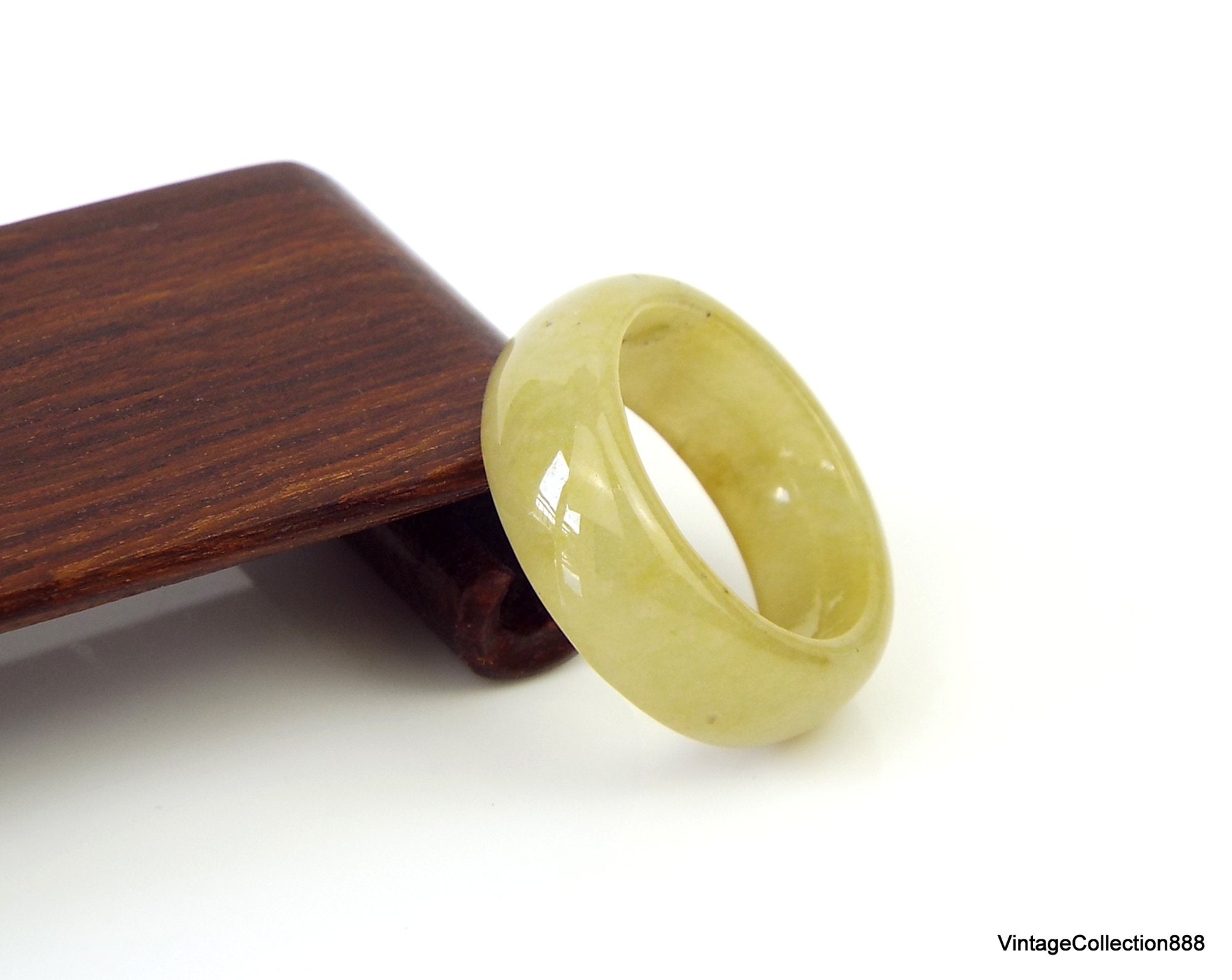 Yellow Jade Ring US 6.75 17.1mm natural Jadeite Ring honey | Etsy