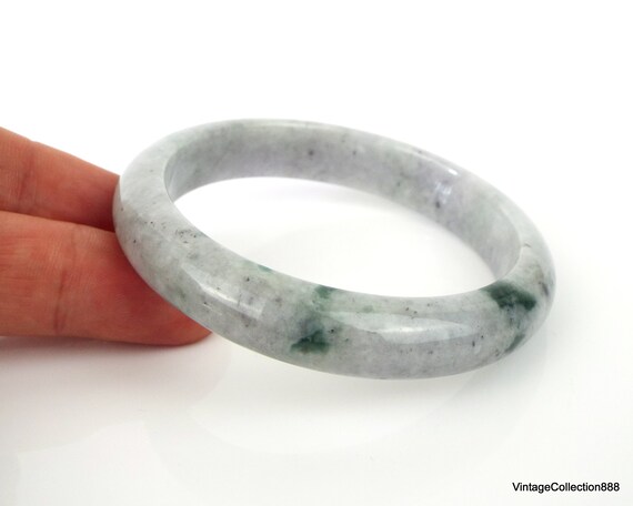 Authentic Natural Gray and Green Jadeite Jade Bracele… - Gem