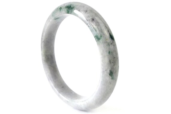 Authentic Natural Gray and Green Jadeite Jade Bracele… - Gem