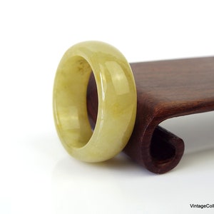 Yellow Jade Ring US 6.75 - 17.1mm, Natural Jadeite Ring, Honey Jade ...