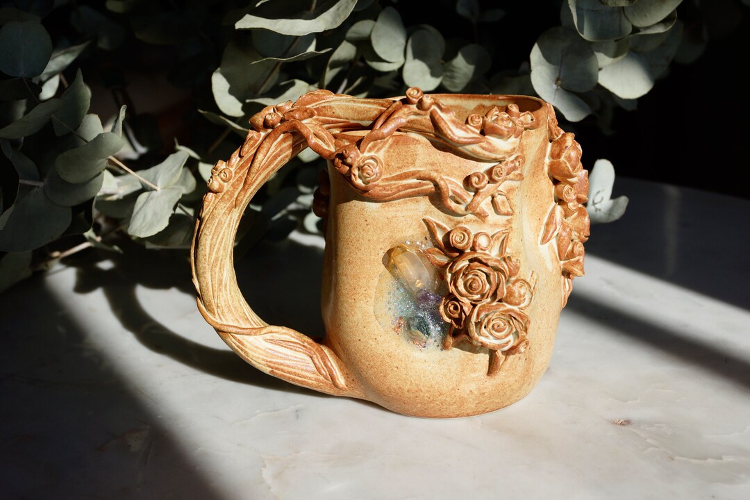 Ceramic Rose Mug With Resin Encasements 14fl Oz - Etsy