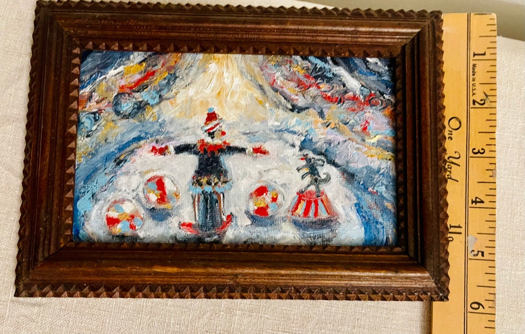 The Circus Ring Oil Painting in a Tramp Art Antique Frame. - Etsy