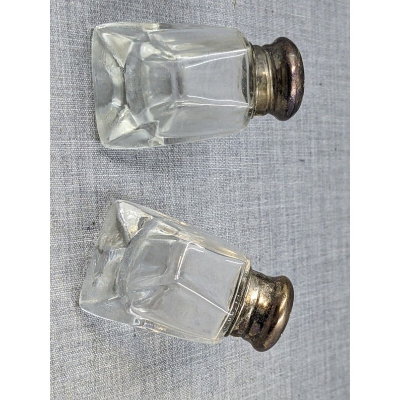 Vintage Heavy Glass Odd Geometric Shape Triangle Salt and Pepper Shaker ...