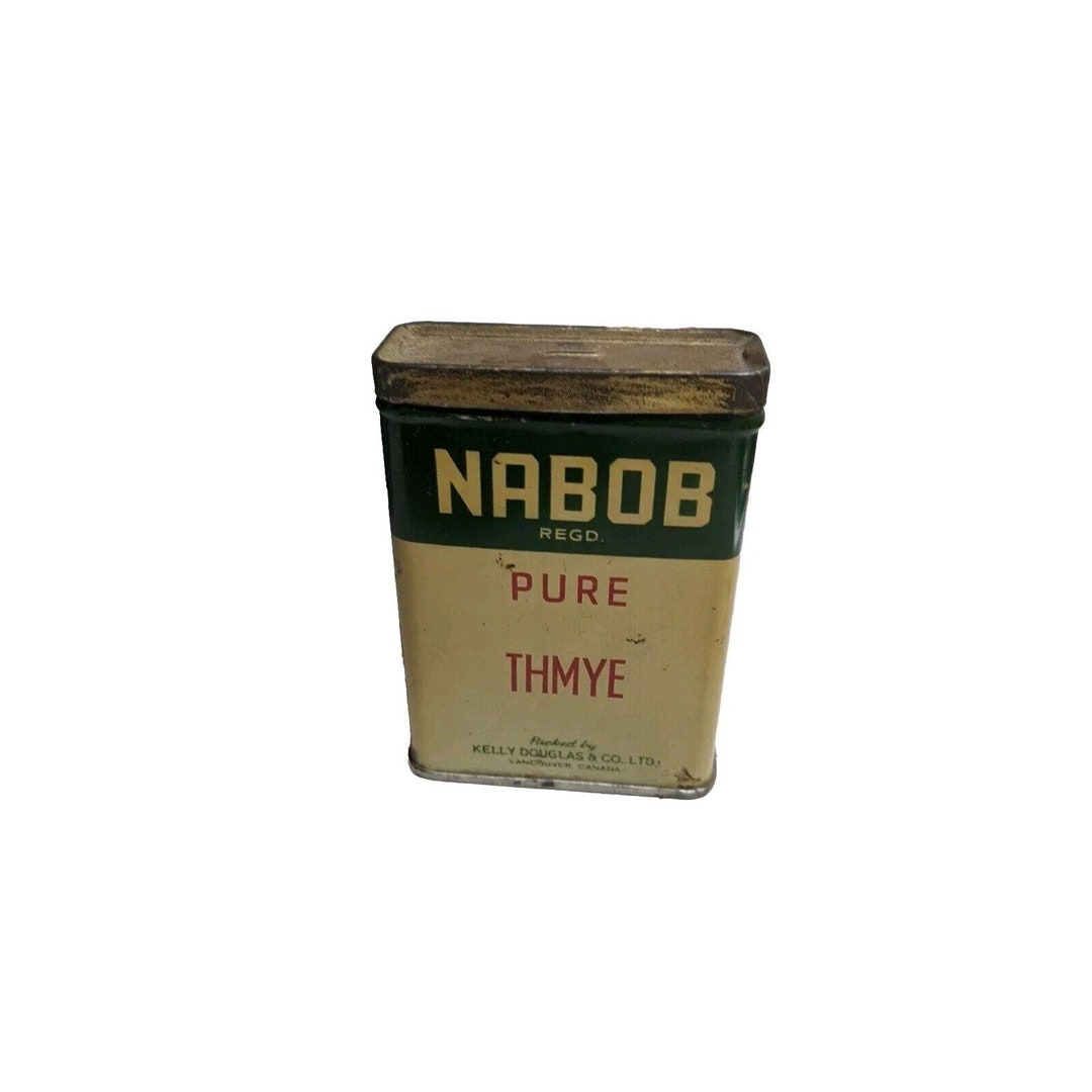 Vintage 1946 NABOB PURE THMYE Tin Can Kelly-douglas & Co. Ltd Vancouver ...