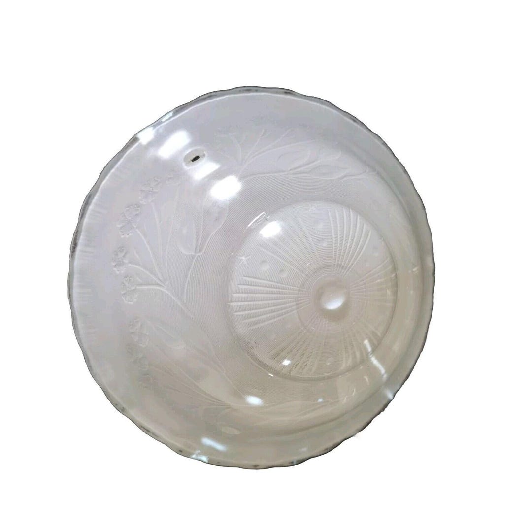 Art Deco Hanging 3 Chain Ceiling Light Fixture White Glass Shade Vtg ...