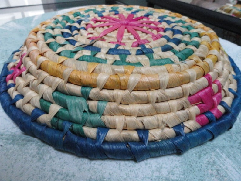 Colorful Native American Coil Baskets, Set of 4, Handmade, Time Keepers ...