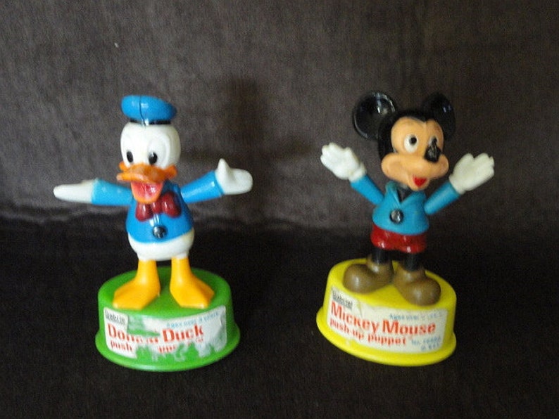 Disney Mickey Mouse & Donald Duck Push up Puppets Set, Vintage ...