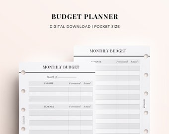 Monthly Budget Pocket Planner Printable - Etsy