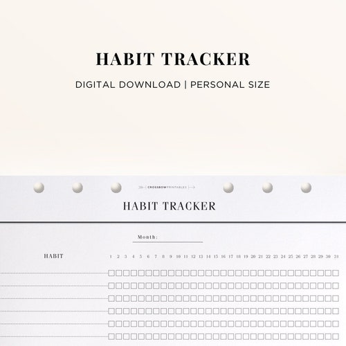 PERSONAL SIZE // MONTHLY Habit Tracker Planner Minimal - Etsy