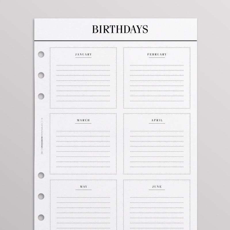 A5 Planner Birthday Page - Etsy UK