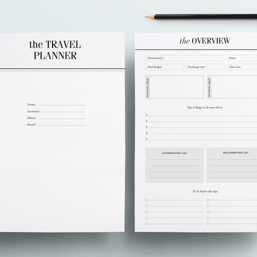 Travel Planner Printable Instant Download A4 A5 US Letter - Etsy
