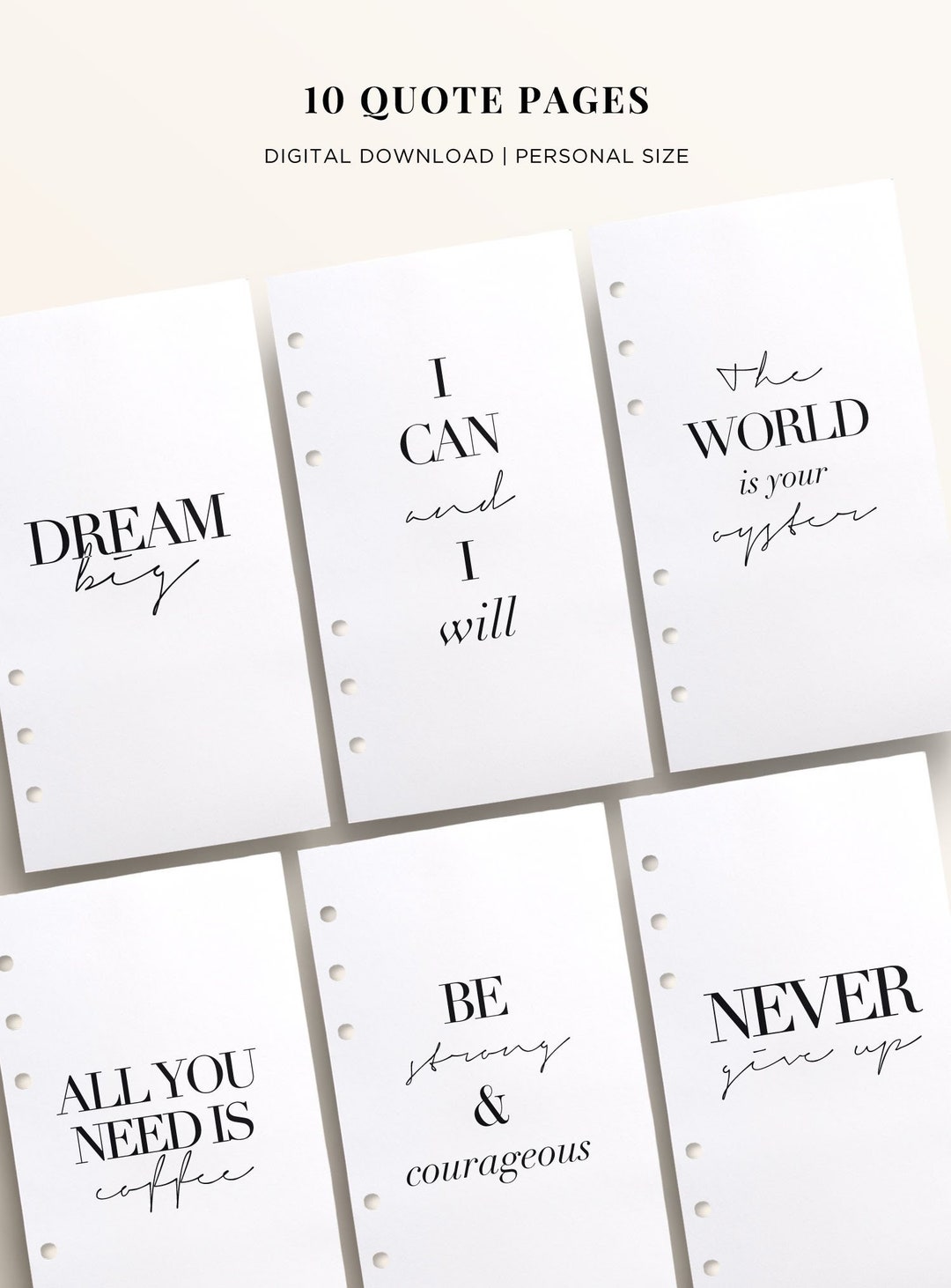 PRINTABLE PERSONAL Planner Quotes or Printable Dashboards Planner ...