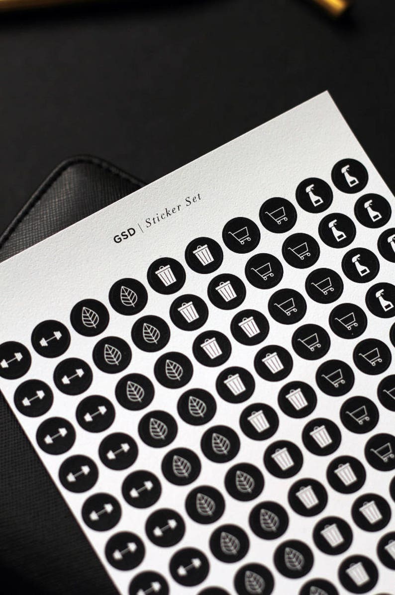 Planner Stickers Pack - Black and White Task Stickers - Mini Stickers ...