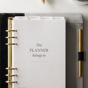 Luxe Planner Dashboard for A5, Personal & Pocket 'this Planner Belongs ...
