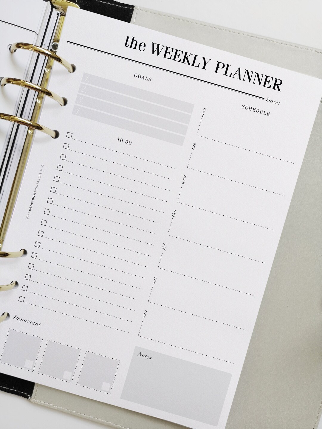 PRINTABLE Personal Wide Week on One Page Printable, Weekly Planner ...