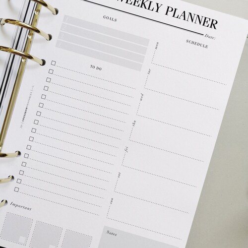 PRINTABLE Personal Wide Week on One Page Printable Weekly - Etsy