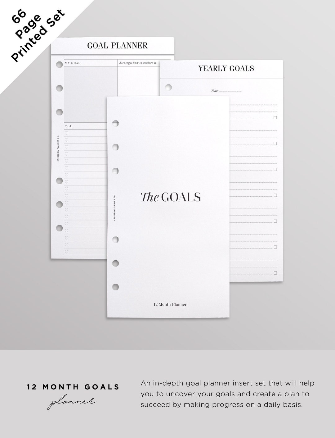 PRINTED 12 Month Goal Planner Bundle Future Goals, Monthly Goal ...