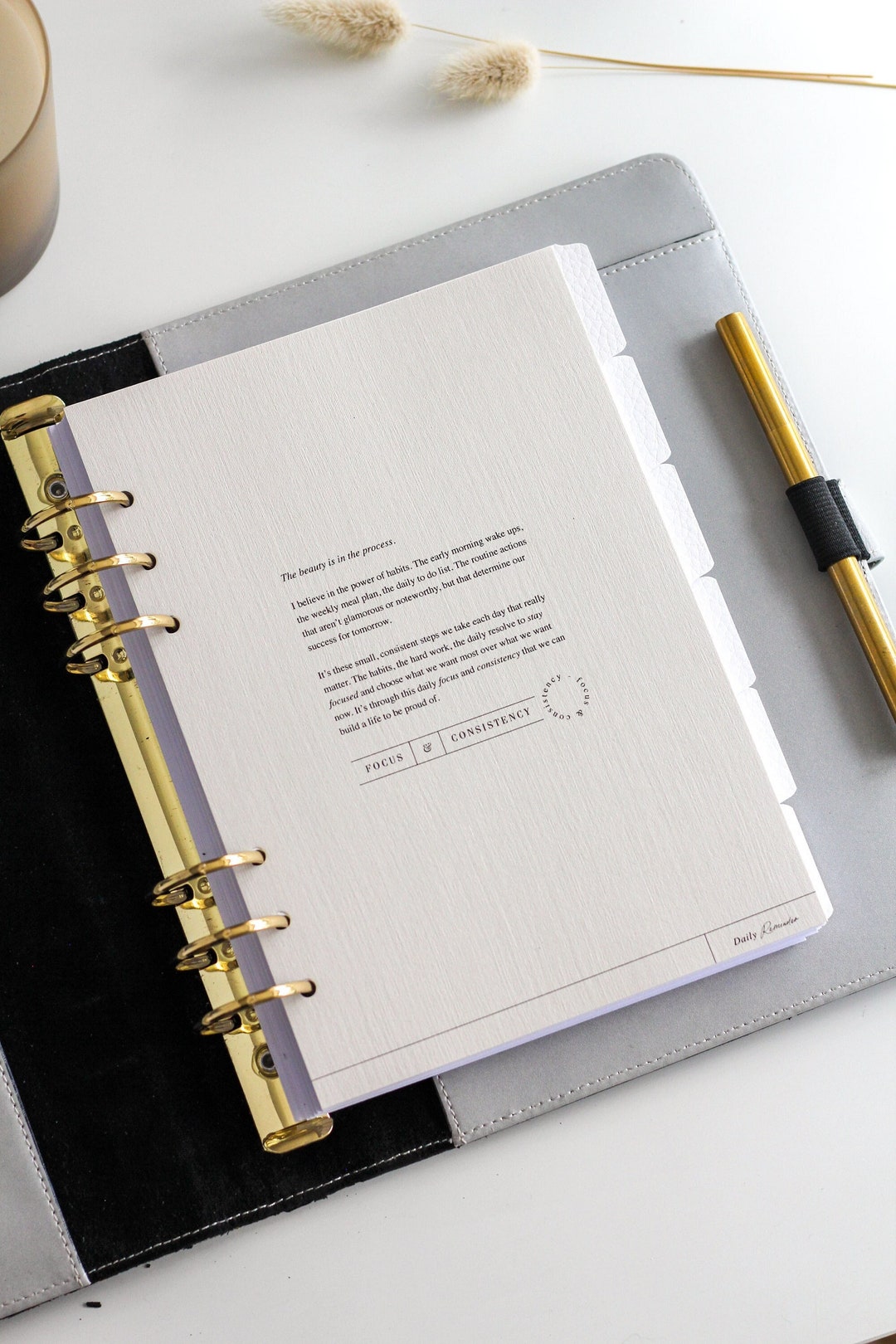 Layered Planner Dashboard Set 'focus & Consistency' | Minimal A5 or ...