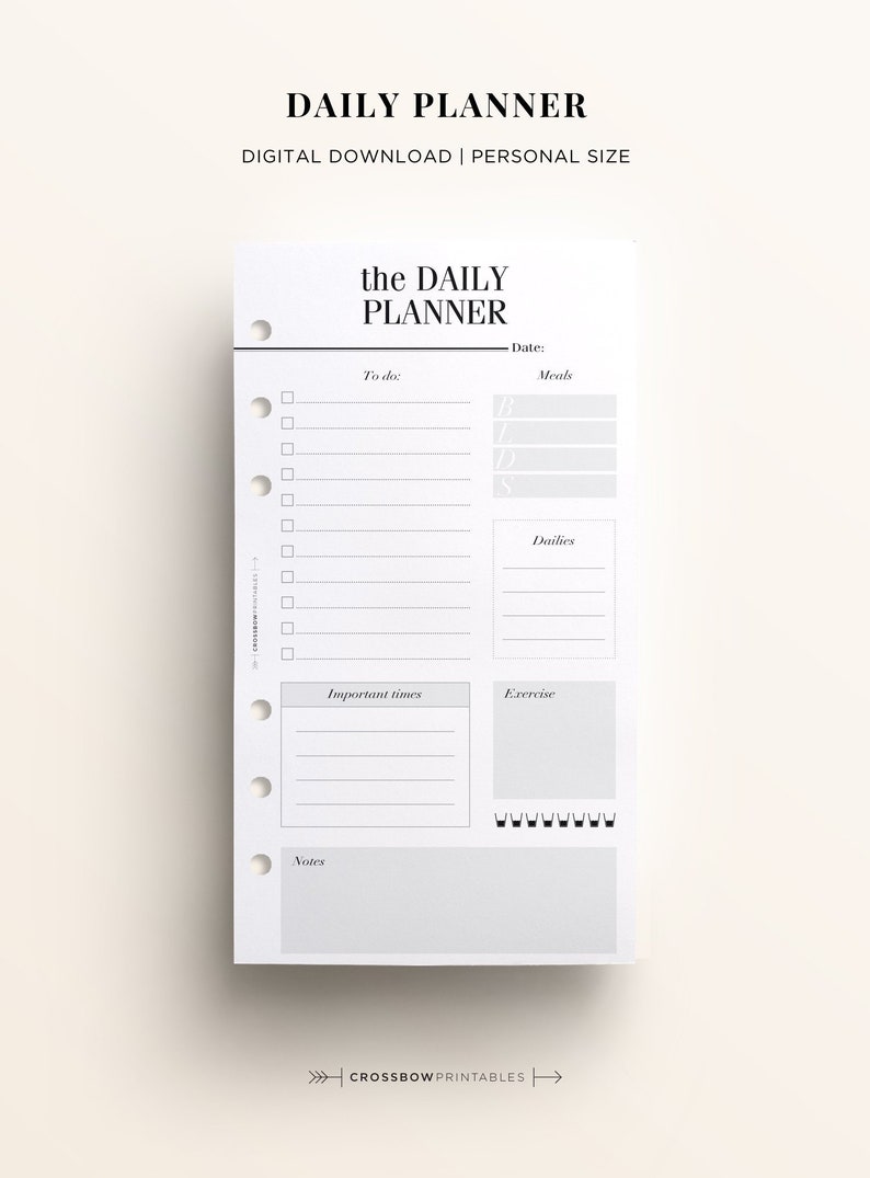 PRINTABLE PERSONAL Daily Planner Insert Printable Personal | Etsy