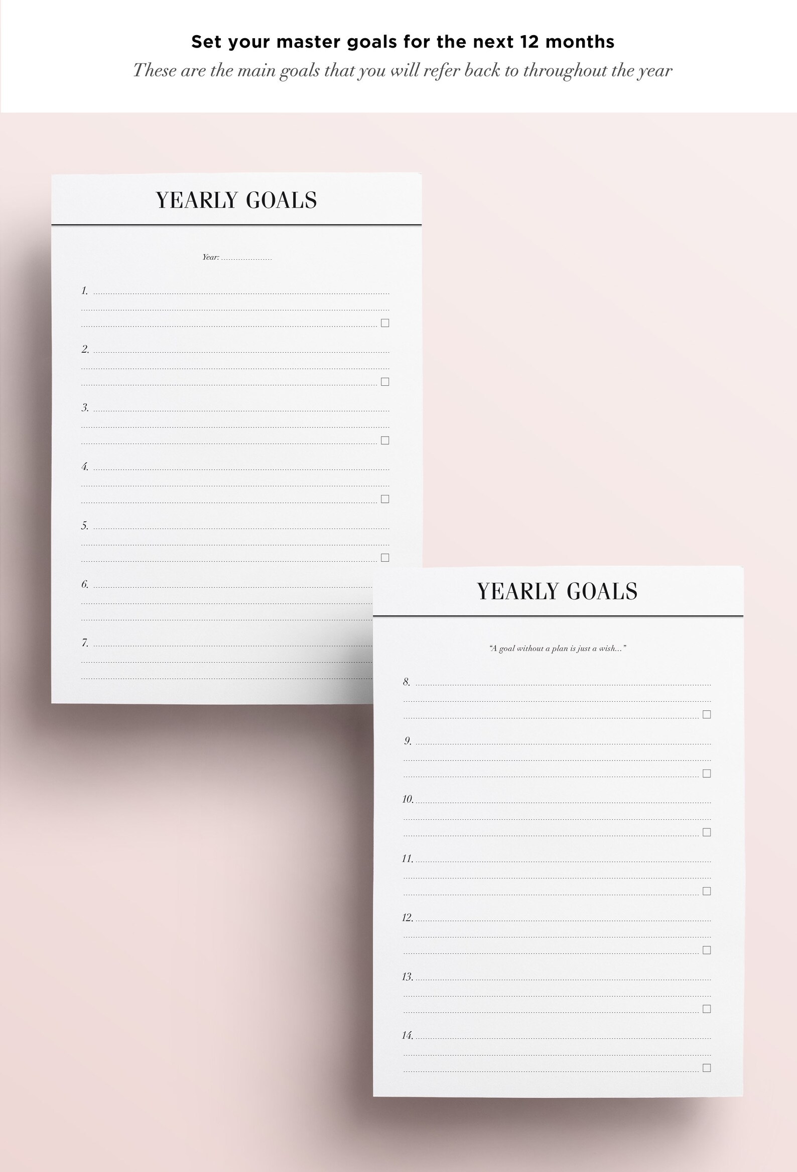 Goal Planner Printable Pages 20-page Printable Goals Journal - Etsy