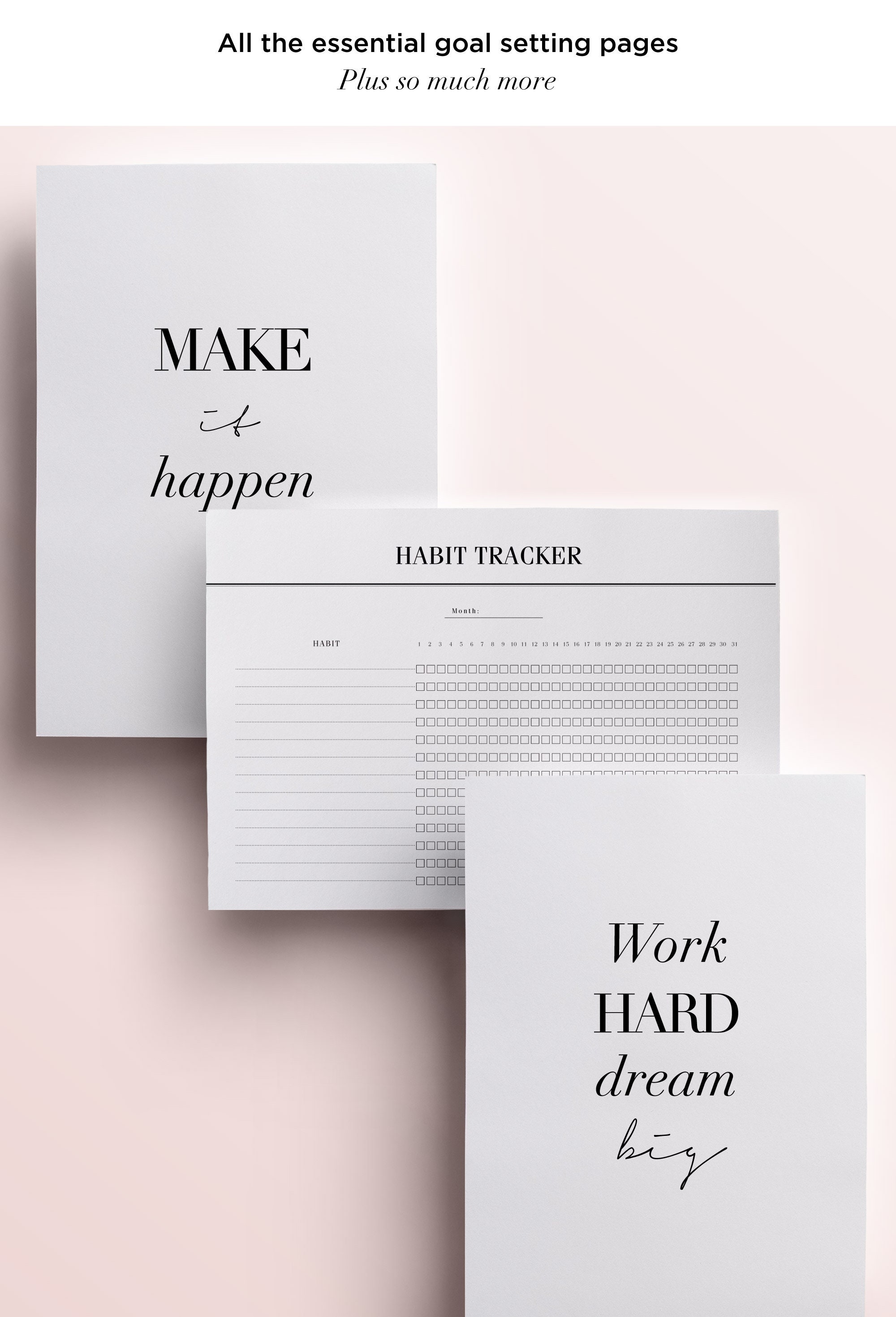 Goal Planner Printable Pages 20-page Printable Goals Journal | Etsy
