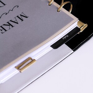 Minimal Planner Page Marker | Black Snap in Today Planner Bookmark for ...