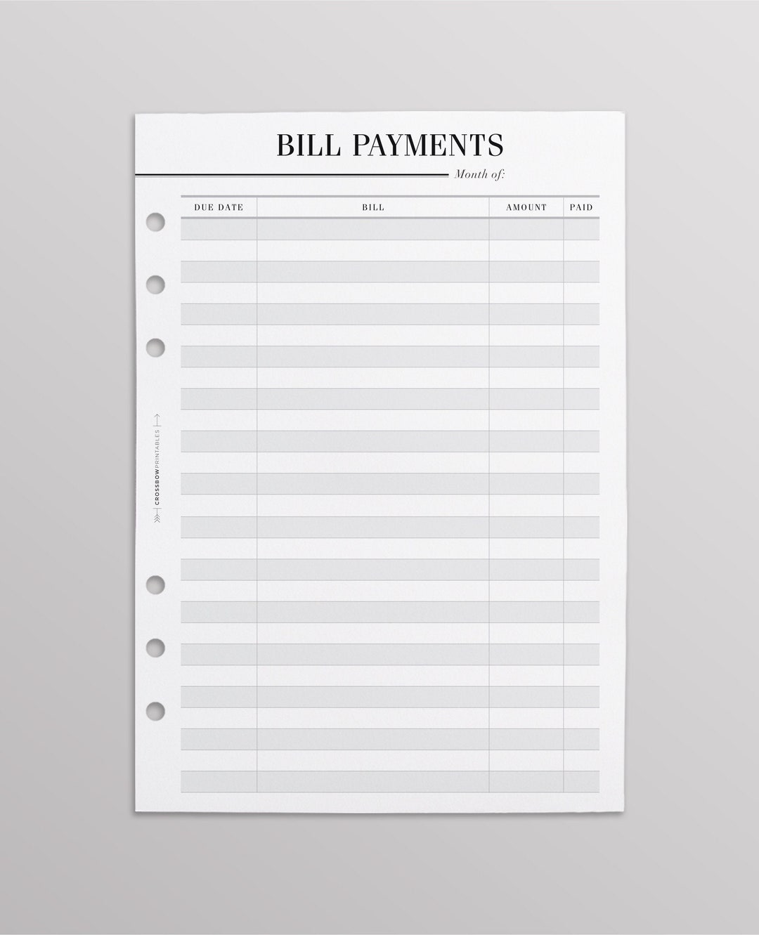 PRINTED Bill Pay A5 Planner Inserts A5 Filofax Inserts Budget Planner ...