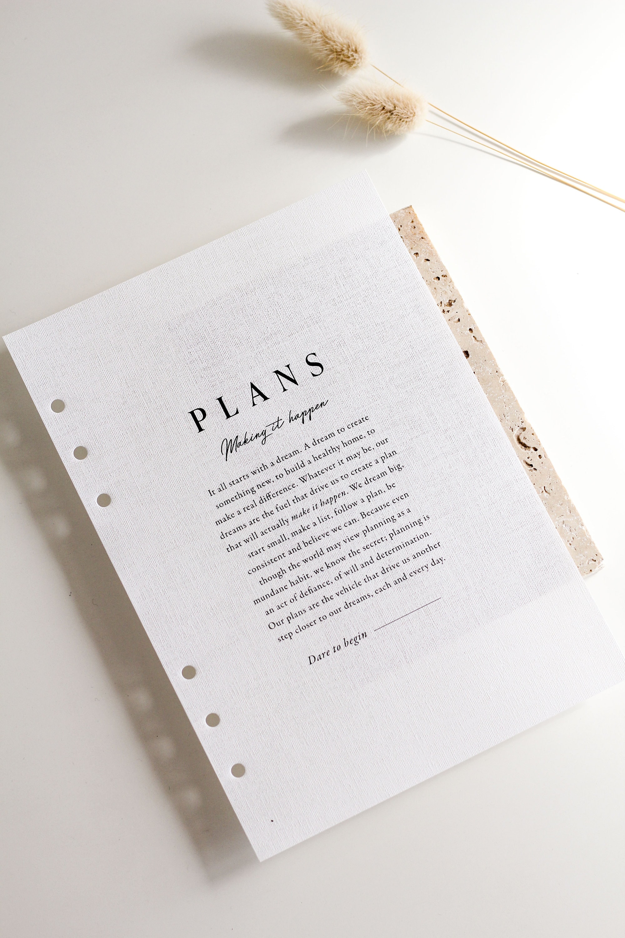 Sheer Linen Planner Dashboard: 'plans' | Luxe Minimal A5 Planner ...