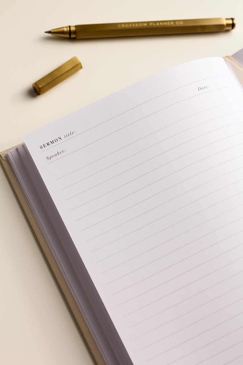 Sermon Notes Luxe Journal | Fabric Hardback With Gold Foil Detail ...