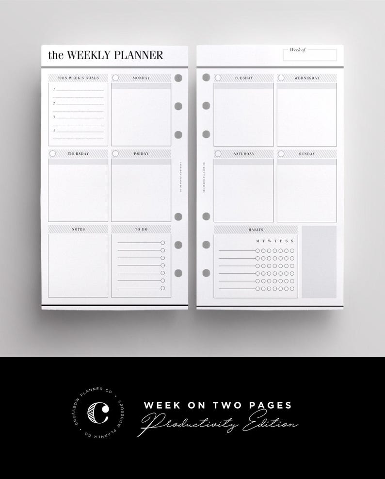 PRINTED WO2P Productivity Edition | Personal Size Weekly Planner ...