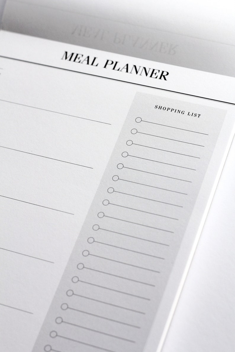 Meal Planner Notepad With Shopping List / Grocery List A5 - Etsy